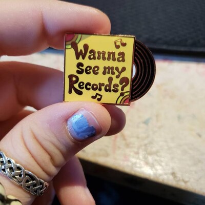 Record Collector Retro Enamel Pin - Etsy