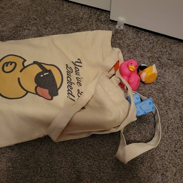 Bag of Ducks | "you've Been Ducked" Canvas Tote | Rubber Duck Lovers ...