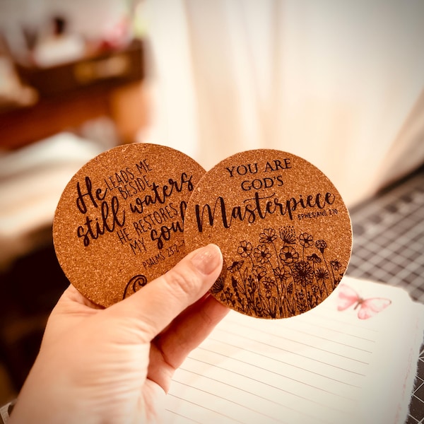 Inspirational Coasters/cork/coaster/drink/laser Engraved/christian ...