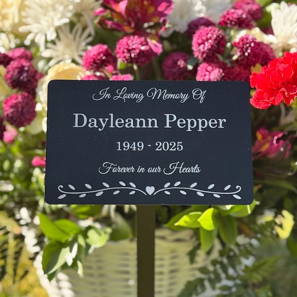 Tree Plaque Marker Metal Garden Sign 5x3" With 12" Stake, Metal Name ...