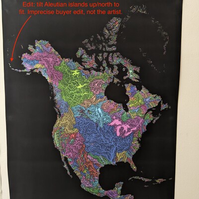 River Basins of the US in Rainbow Colours high Resolution Digital Print ...