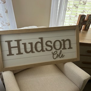 Wood Boy Crib Name Sign, Large Custom Baby Name Sign, Nursery Art Wall ...