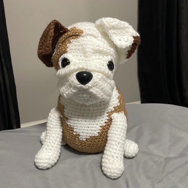 English Bulldog Crochet Pattern, Bulldog Dog Amigurumi Pattern, Crochet ...