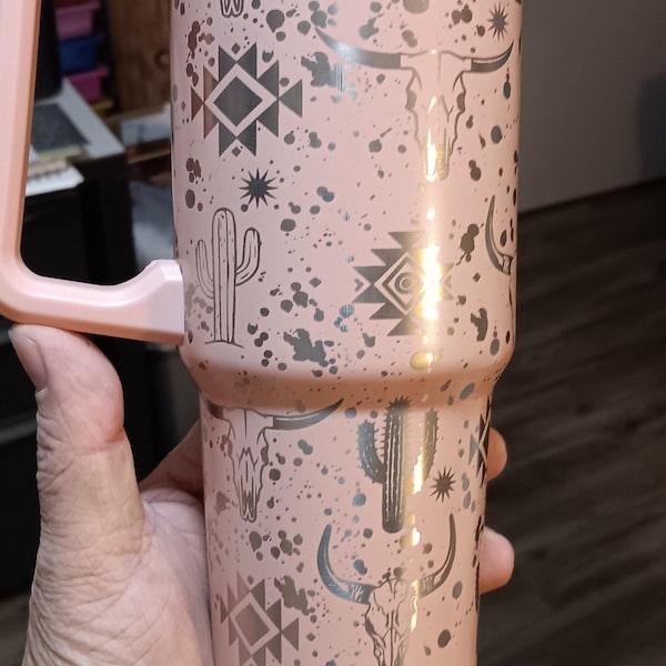 Paint Splatter Western 40oz Tumbler SVG, Travel Mug, Engraved Tumbler ...