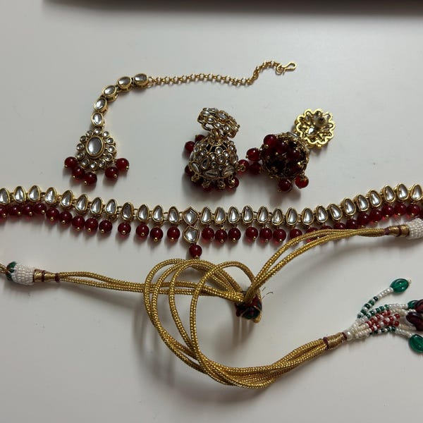 Rani Haar Kundan Long Necklace Set/silver Indian Necklace Set/ Indian ...