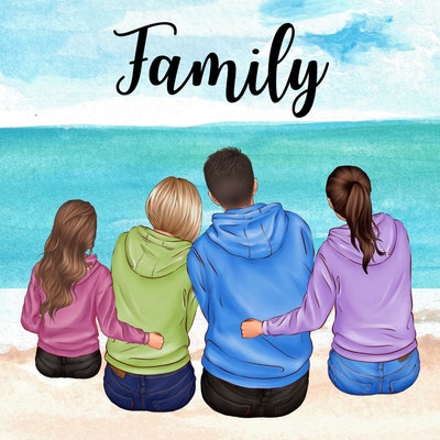Family Feet Clipart, Digital Watercolor Clipart, Father's Day Clipart ...