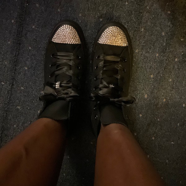 Swarovski Crystal Custom Converse in Black With Beautiful Swarovski ...