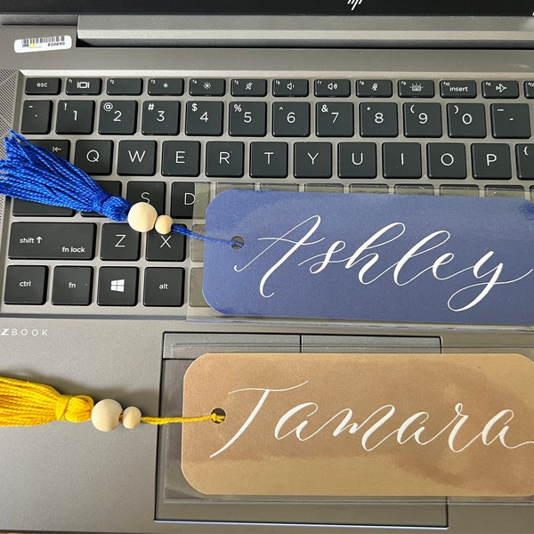 Personalized Bookmarks, Calligraphy Bookmarks, Custom Tassel Bookmarks ...