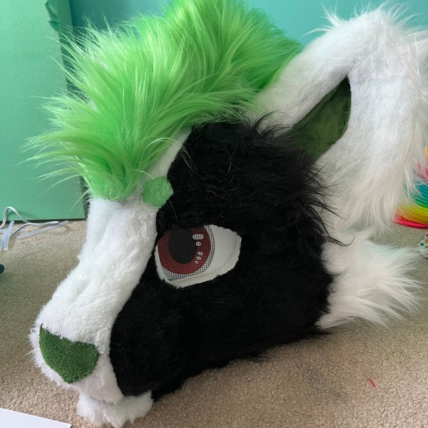 Anika LIME GREEN Soft 4" Long Pile Faux Fur Fabric for Fursuit, Cosplay ...