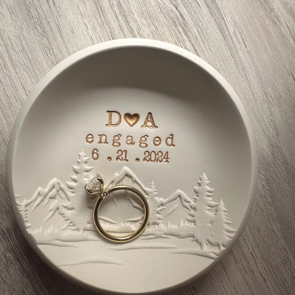 Ocean Waves Personalized Ring Dish, Custom Ring Holder, Embossed Waves ...