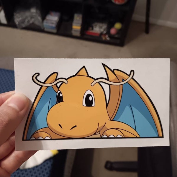 Dragonite Peeker Sticker - Etsy