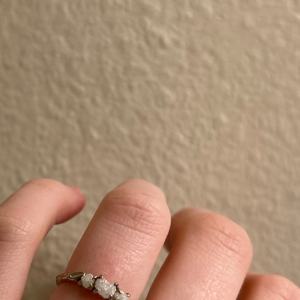 Raw Diamond Ring, Raw Diamond Engagement Ring, Engagement Ring, Raw Stone Ring, Alternative ...