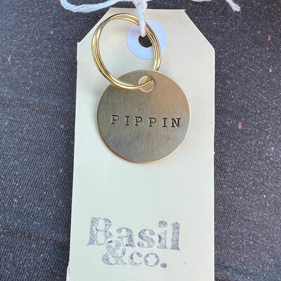 Custom Hand Stamped Dog Tags Gold Handmade Engraved Typewriter Font ...