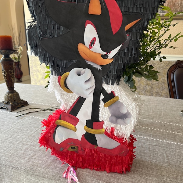 Shadow Pinata! 27”x 16”x 4” Shadow the Hedgehog Party Supplies - Etsy