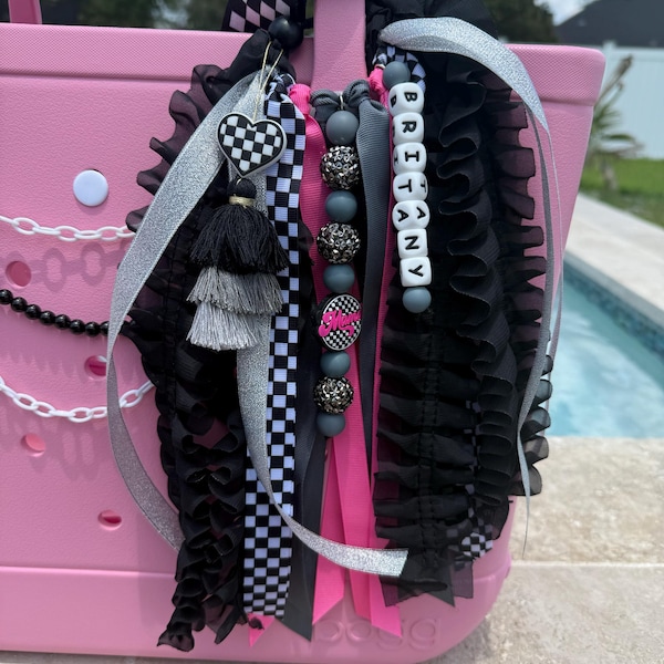 Coral Bogg Bag Tassel, Hibiscus Flower Bogg Bag, Coral Bogg Bag Charm ...