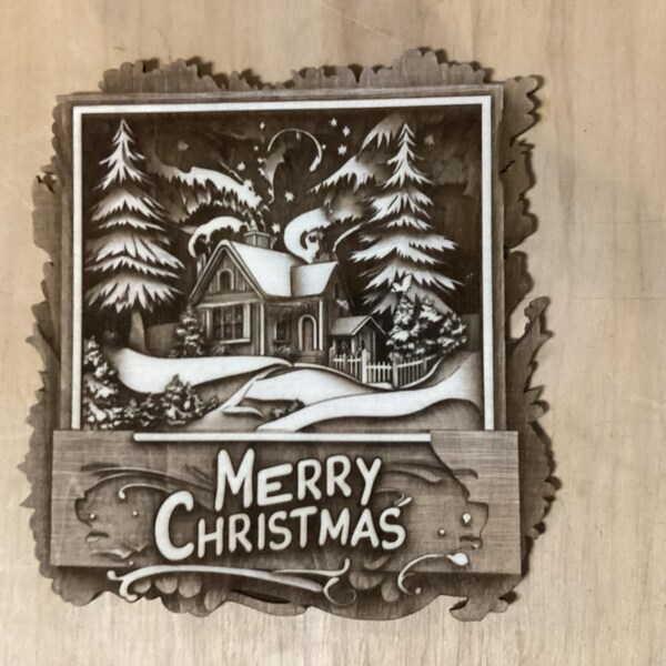 Laser Engraving PNG File: 3D Illusion Christmas Wall Art, Wood Decor ...
