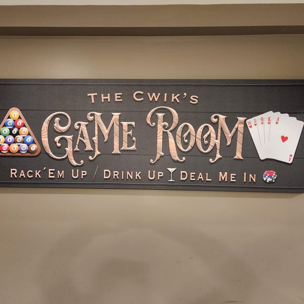 Game Room Sign: Hand-stretched Canvas Wrap - Etsy