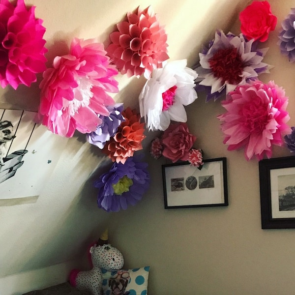 Giant Pink Paper Flower Backdrop,giant Pink Paper Flower Wedding ...