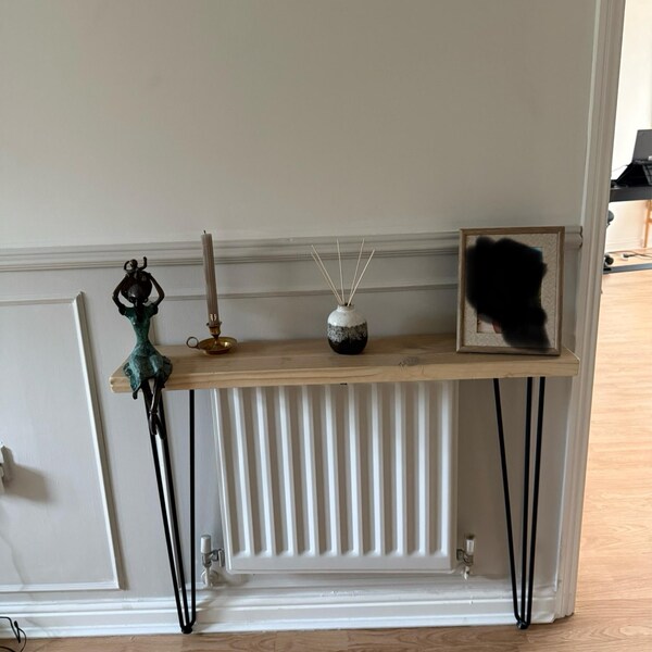 Industrial Rustic Reclaimed Scaffold Board Console Hall Table Hairpin ...