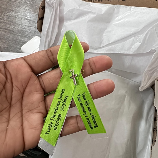Custom Remembrance Ribbons Pinned and Ready to Wear , Lapel Ribbons ...