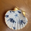 Hand Decorated Scallop Shell Trinket Dish Decoupaged and Painted Beach ...