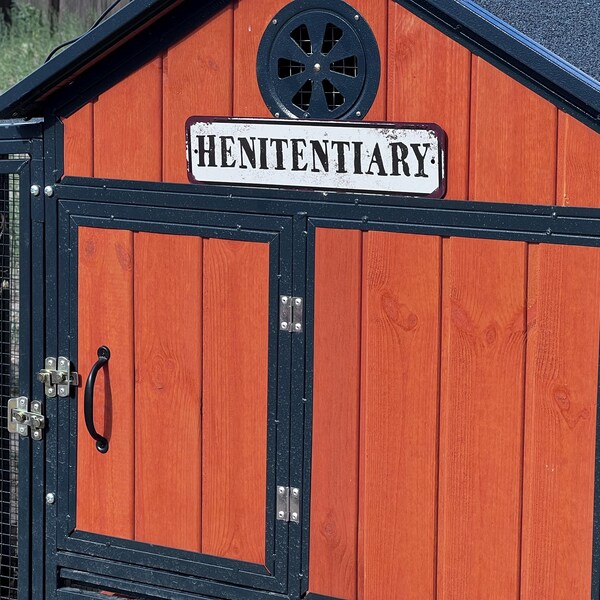 Henitentiary Funny Chicken Coop Sign - Backyard Chicken Gift - Cute ...