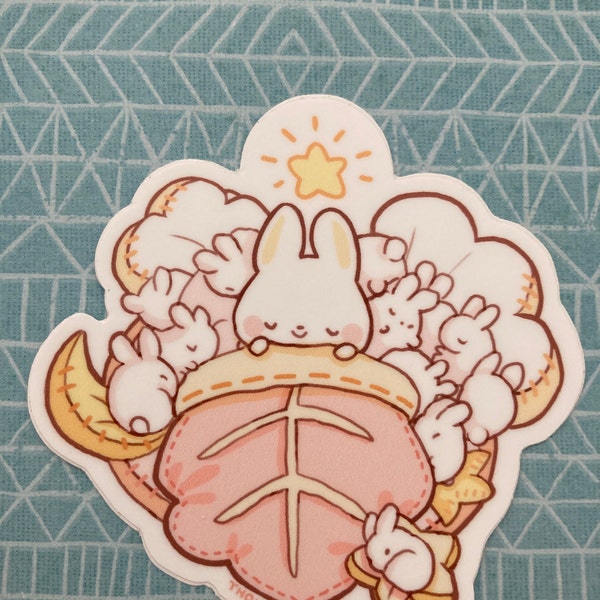 Vinyl Sticker Sleeping Bunnies - Etsy