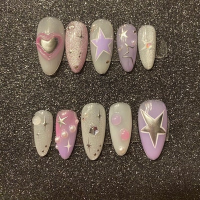 Heat Map Square Press on Nails / 3d Nails / Luxury Press on Nails ...