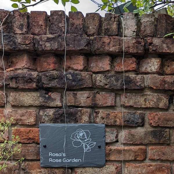 Rustic Slate Door Number, Slate Gate Sign Plaque, Stone Home Number ...