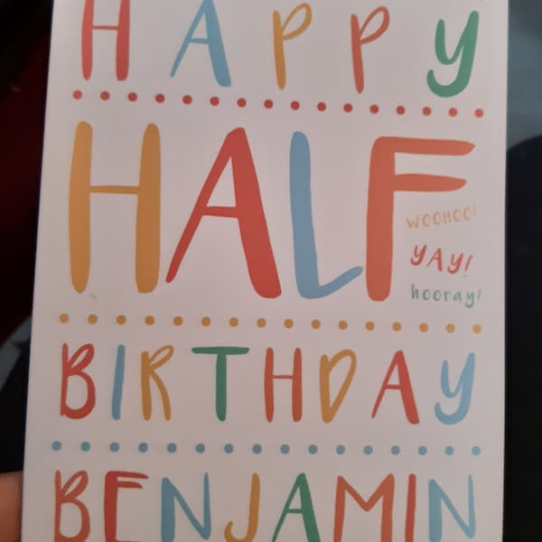 Personalised 6 Month Birthday / Half Birthday Card - Custom Baby ...