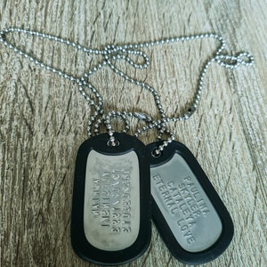 Steel US Army Dog Tag ID Set, Personalised & Embossed With Chains and ...