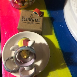 Unicorn Poop Ring With Opal Inlay 6mm Width Diamond Dust Ring ...