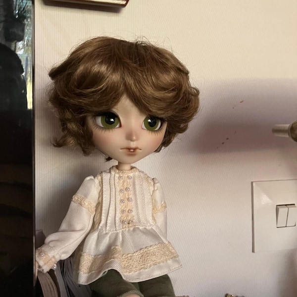 Mohair Yarn Doll Wig With Bangs 5 Colors for Tiny Dolls 3.5-7 Size for ...