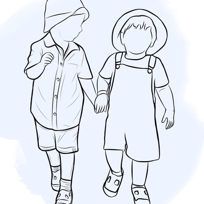 Custom Faceless Portrait, One Line Drawing, Outline Drawing, Gift for ...