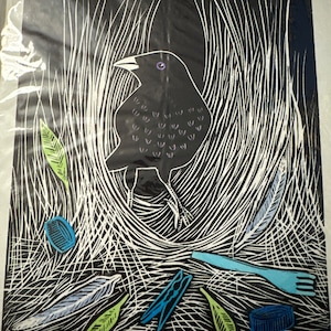 Wombat Linocut Print / Australian Animal / Black and White / Australian ...