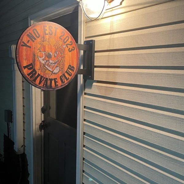 Personalized Double - Two Sided Round Blade Sign - Custom Storefront ...