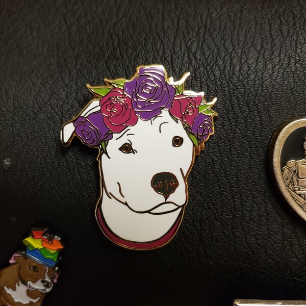 Enamel Pin - Dog Enamel Pin - Dog Lover Gift - Pit Bull Pin - Christmas ...