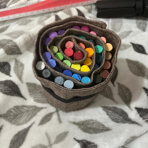 Lion Kids Crayon Roll up Jungle Animal Colors Holder Rust Kids Quiet ...