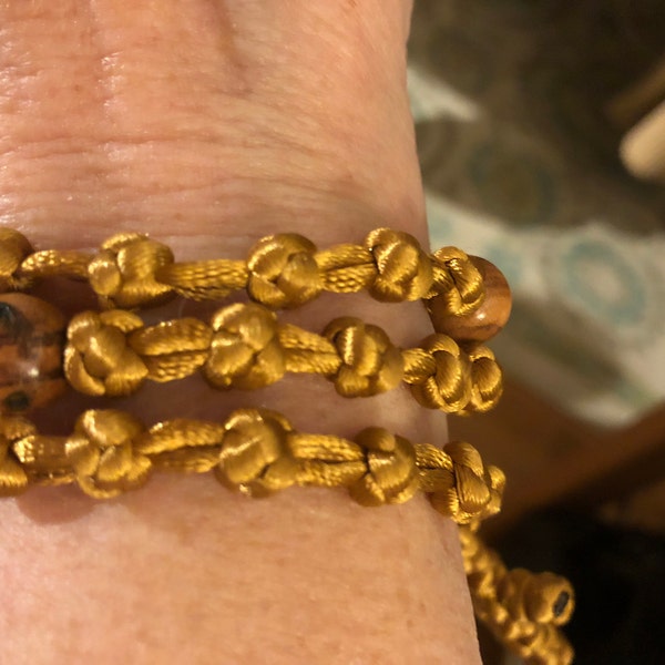 White 33 Knot Eastern Orthodox Prayer Rope Byzantine Style Cross and 3 ...