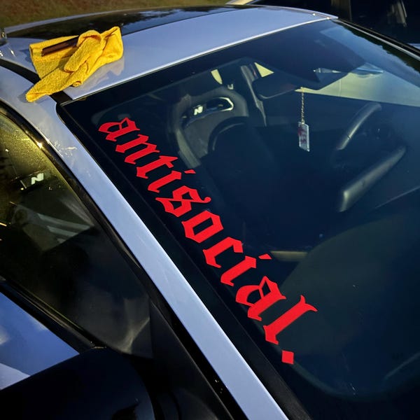 Antisocial Decal Windshield Banner Sticker JDM Sad Boyz Car Window ...
