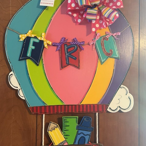 Hot Air Balloon Door Hanger, Summer Door Hanger, Summertime Door Hanger ...