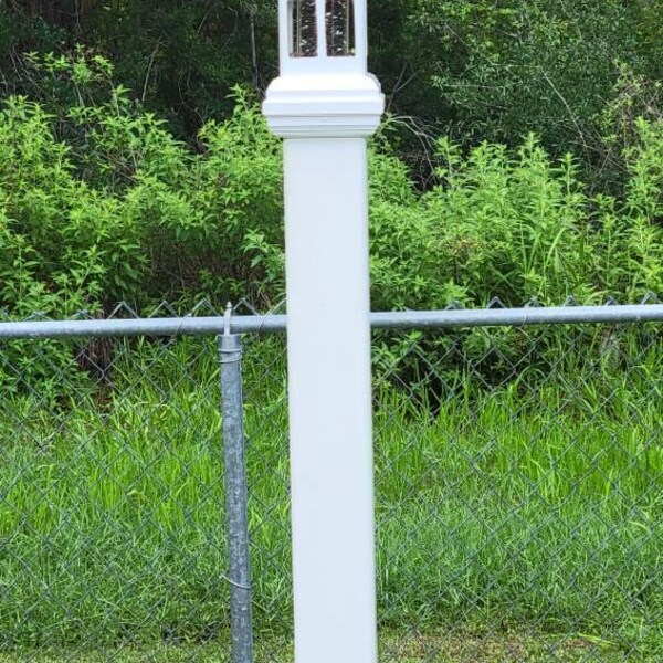 Combination 4x4 All Vinyl Post Mount Bird House and Feeder, Outdoor ...