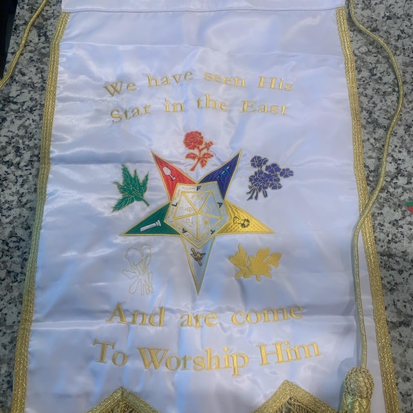 Masonic Banner, OES Banner Custom Details Writing and Custom Size Order ...