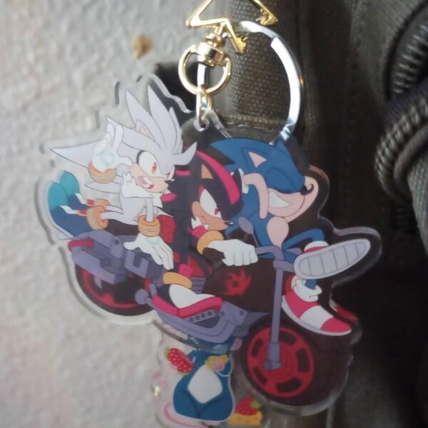 Super Sonic & Shadow Spinning Acrylic Keychains - Etsy