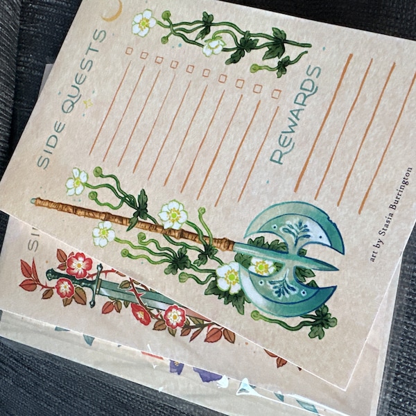 Side Quest Notepads - Action Adventure Fantasy to Do Lists - Etsy