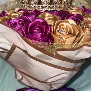 100 Rose Royal Blue Bouquet, Queen Bouquet, Eternal Rose Bouquet ...