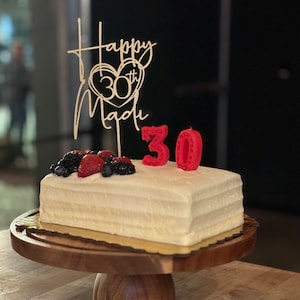 Happy 30th Birthday Cake Topper, Happy Birthday Cake Topper, Custom ...