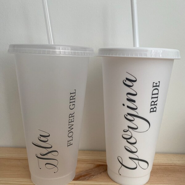Hen Party Bridesmaid Personalised Name Cold Cup 24oz | Starbucks Cup ...