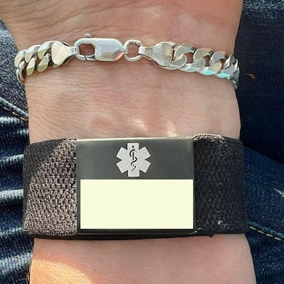 Alert ID Tag for Watch Band, Engraved Apple Watch Safety Plate, Custom ...