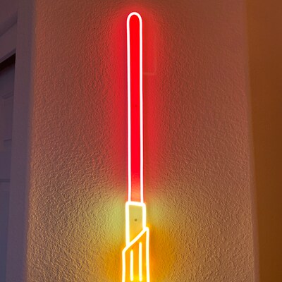 Sword Neon Sign, Saber Neon Sign, Movie Fans Sign, SW Neon Decor, Movie ...